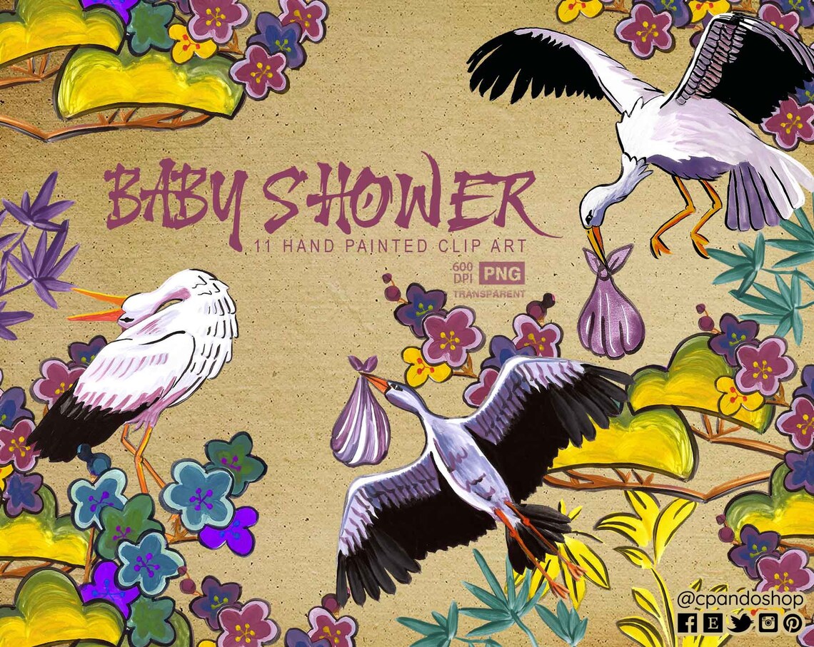 Baby Shower Clipart Birth Announcement Clip Art Baby | Etsy