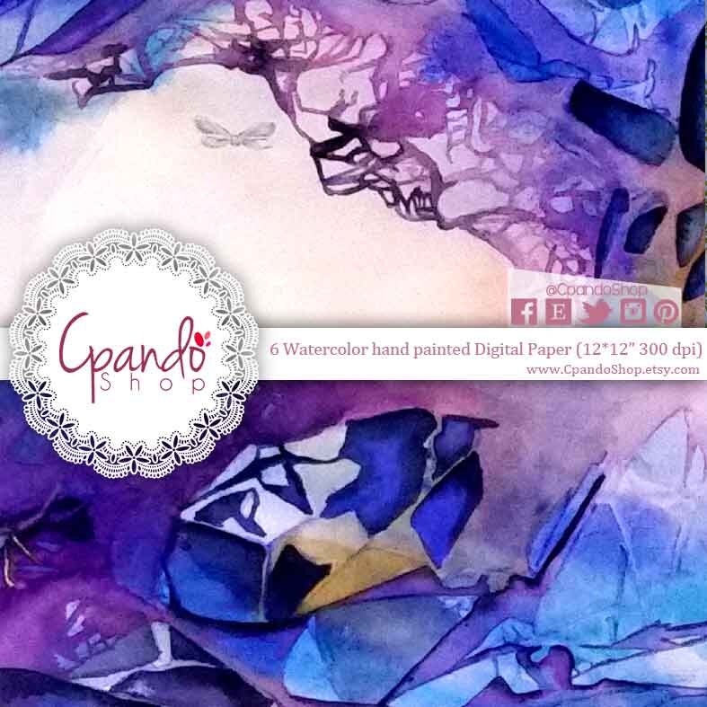Watercolor Digital Paper Watercolor Background Watercolor - Etsy