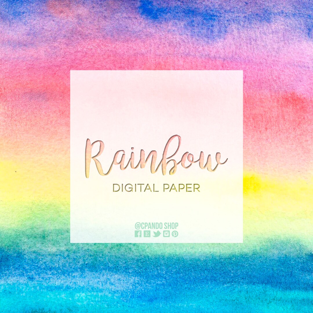 Rainbow Watercolor Digital Paper, Background Rainbow Pattern ...
