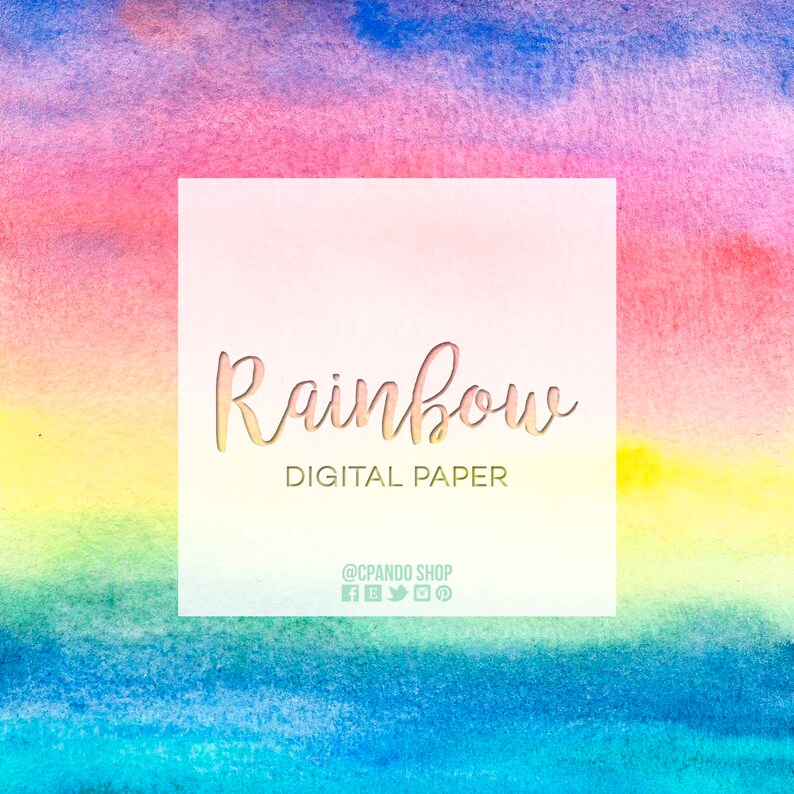 Rainbow Watercolor Digital Paper Background Rainbow Pattern - Etsy