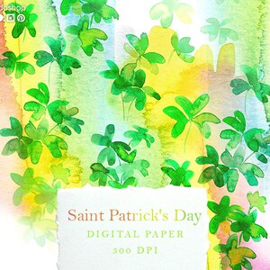 Saint Patrick's Day Digital Paper, St Patricks Day Watercolor, St ...