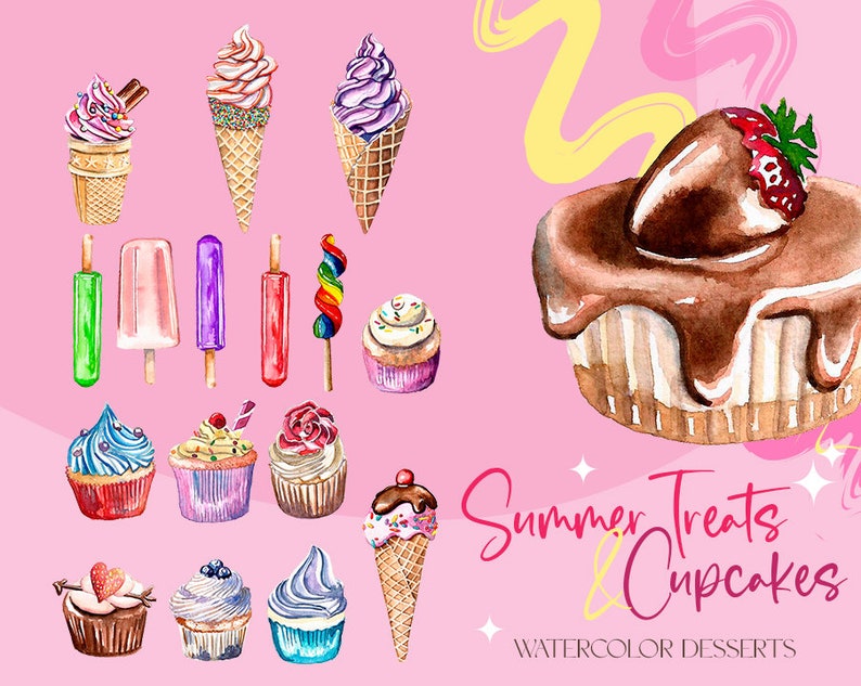 Desserts Bundle, Ice Cream, Doughnuts, Macaroons, Cupcakes, Pie ...