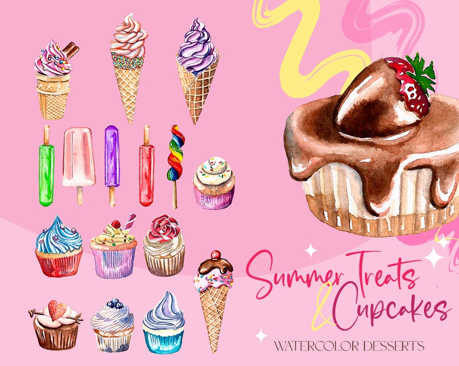 Desserts Bundle, Ice Cream, Doughnuts, Macaroons, Cupcakes, Pie ...
