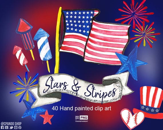 Fourth of July Clipart Fireworks Clipart Independence Day | Etsy