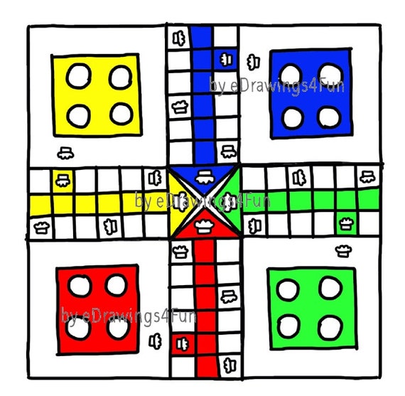 Items similar to Ludo Game. Clip Art. Handmade Digital Drawing. You can ...