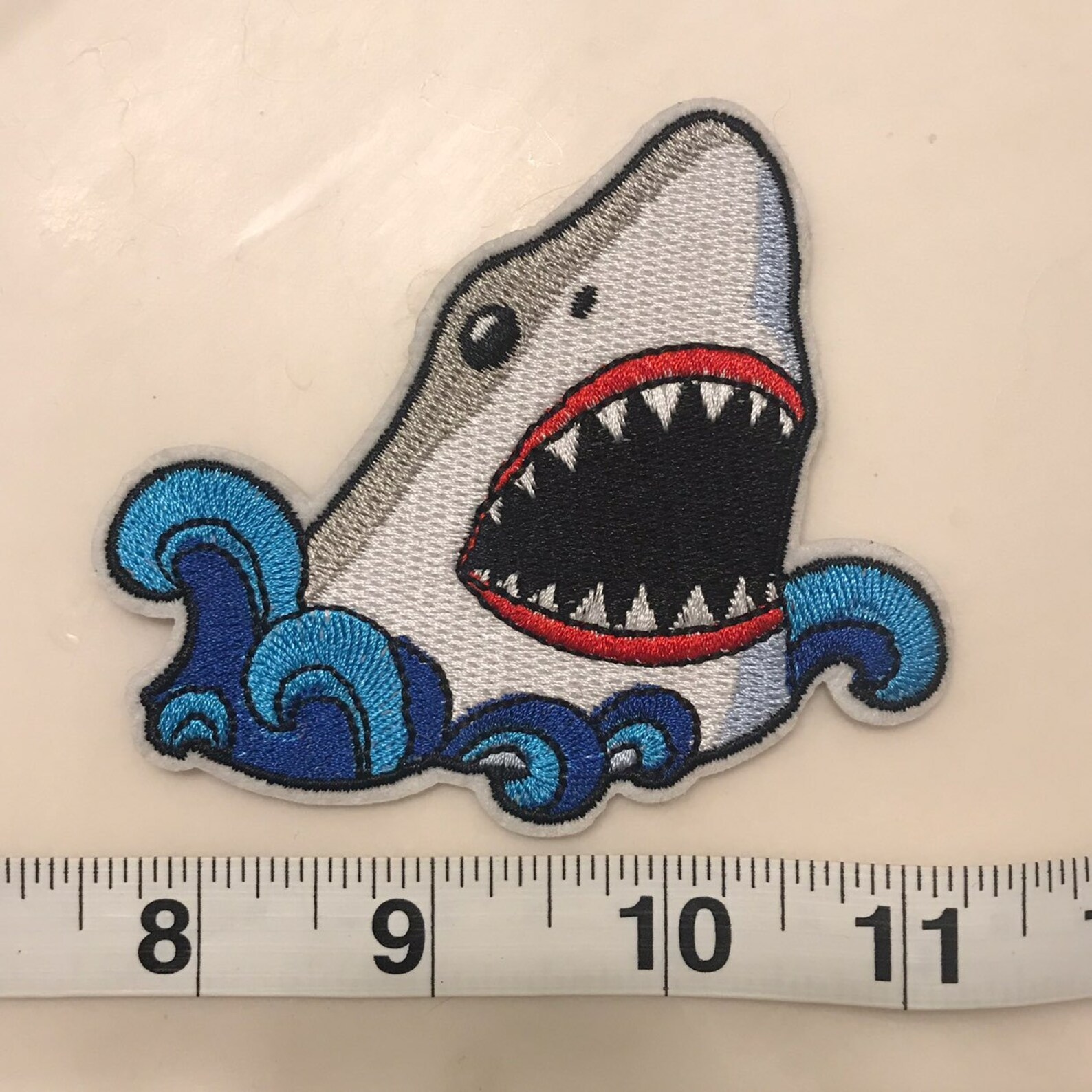 Shark Attack Embroidered Iron On Patch | Etsy