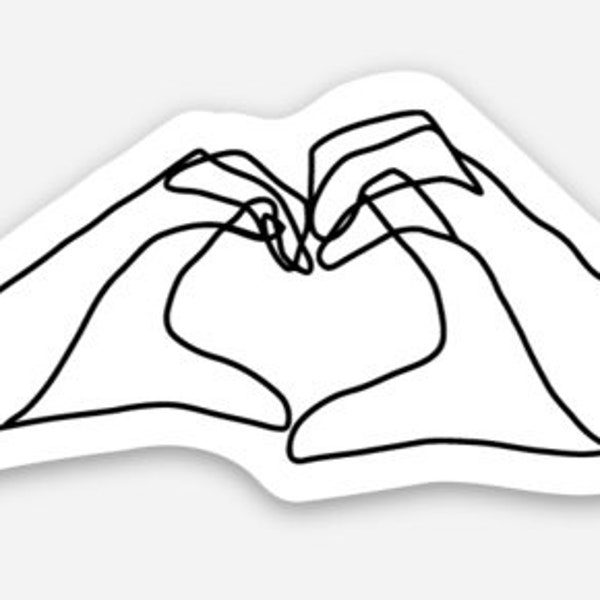 Heart Hands Stickers - Etsy