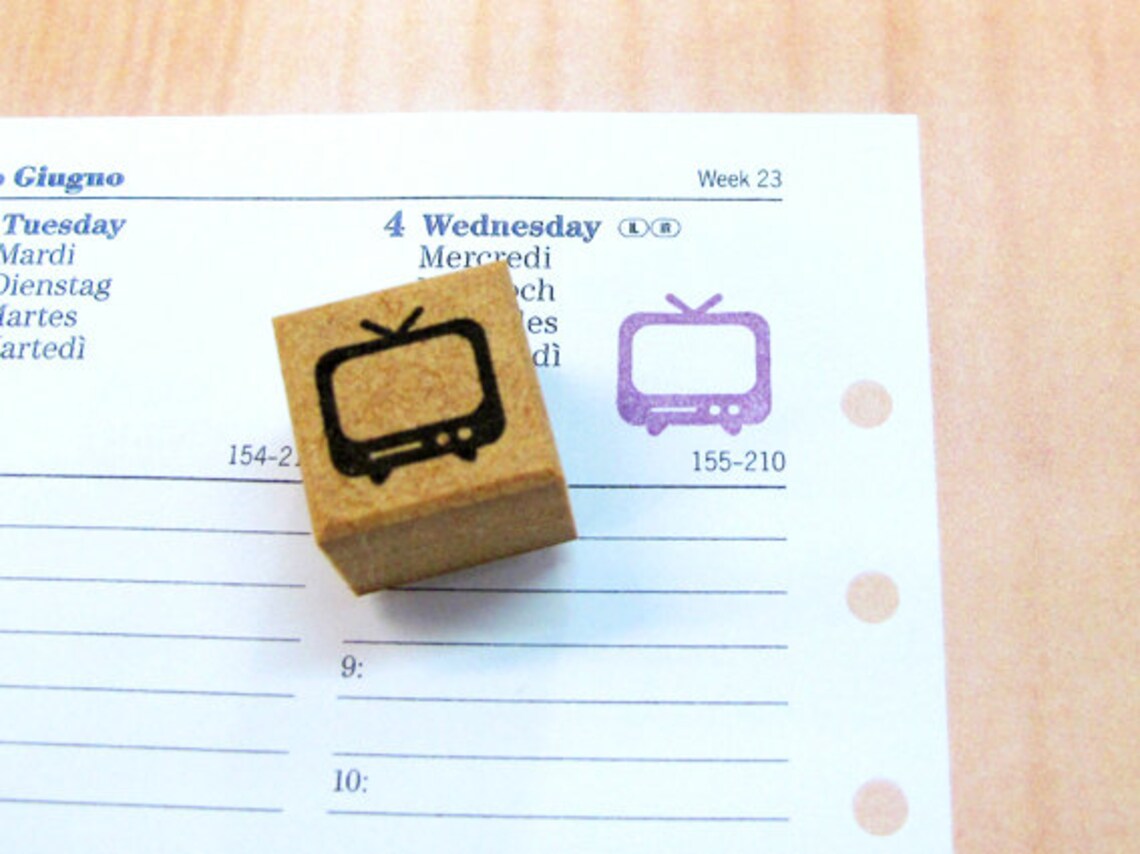 Planner stamps TV stamp planner supplies hobonichi stamp | Etsy