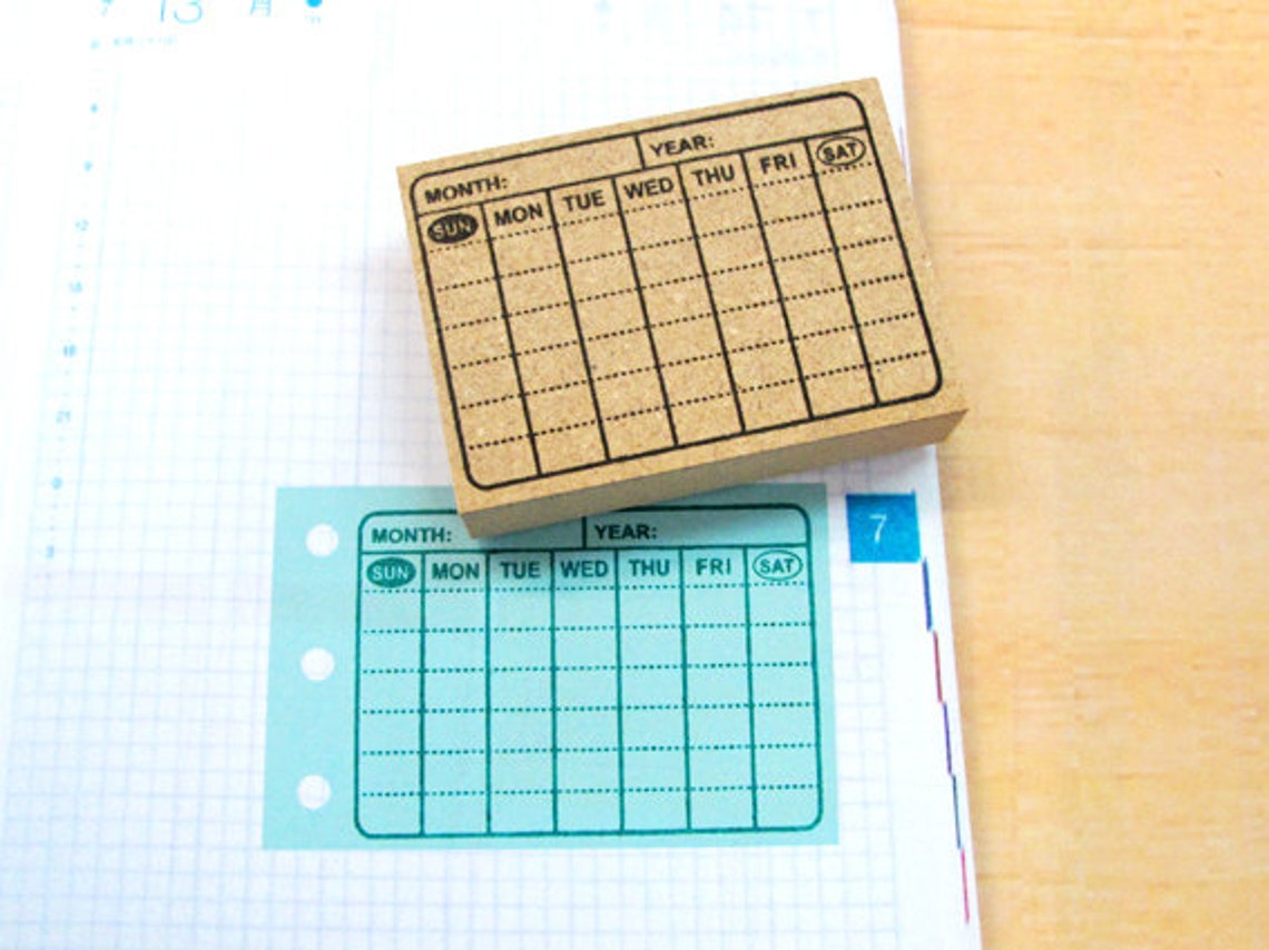 Planner Stamps Schedule Stamp Weekly Stamp Hobonichi Stamp - Etsy