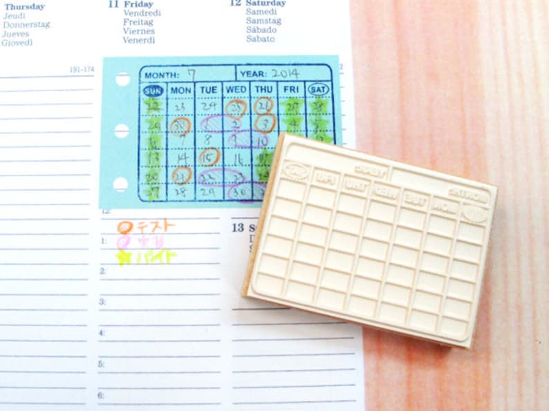 Planner stamps schedule stamp Weekly stamp hobonichi stamp | Etsy