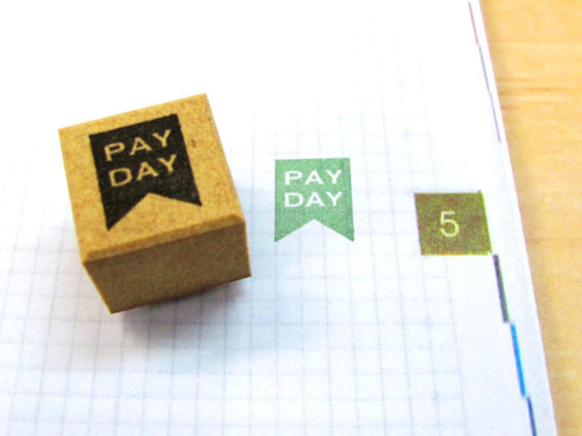 Planner stamps PAYDAY stamp payday motif hobonichi erin | Etsy