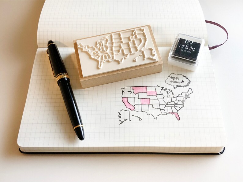 USA Stamp, States Stamp, Travel Stamp, World Map, Planner Stamp, Bullet ...