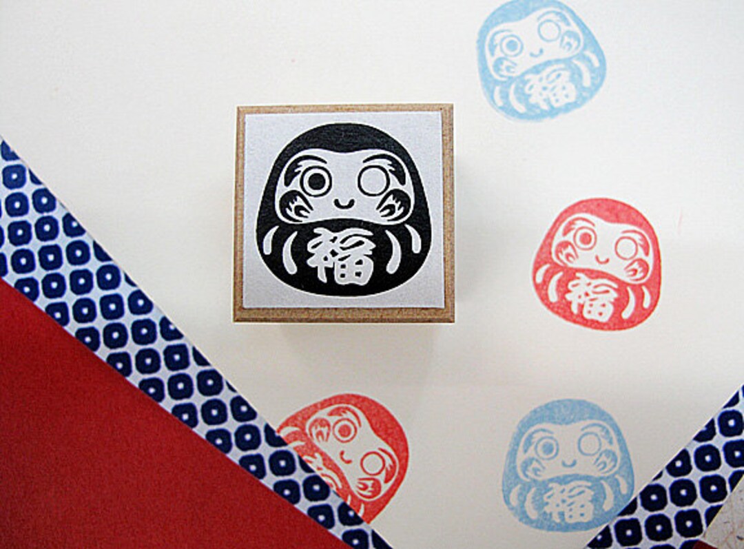 Daruma Wish Stamp, Daruma-san Stamp, Japanese Stamp, Filofax ,postcard ...