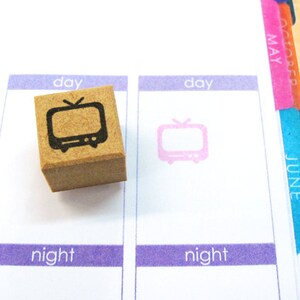 Planner Stamps, TV Stamp, Planner Supplies, Hobonichi Stamp, Erin ...