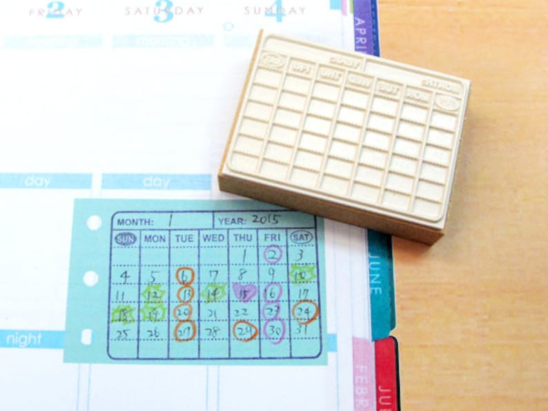 Planner stamps schedule stamp Weekly stamp hobonichi stamp | Etsy