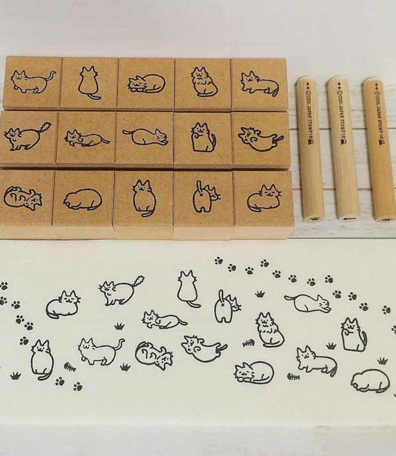 Cat stamp Planner stamps Bullet journal stamp Kitty post | Etsy