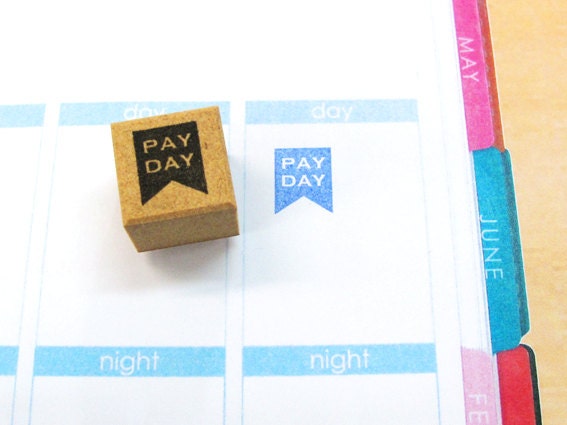 Planner stamps PAYDAY stamp payday motif hobonichi erin | Etsy