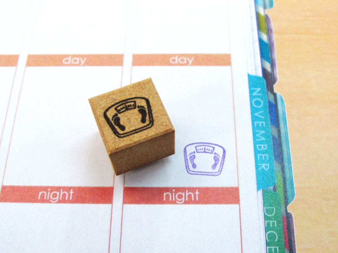 Planner Stamps Scale Stamp Weight Stamp Diet Hobonichi | Etsy
