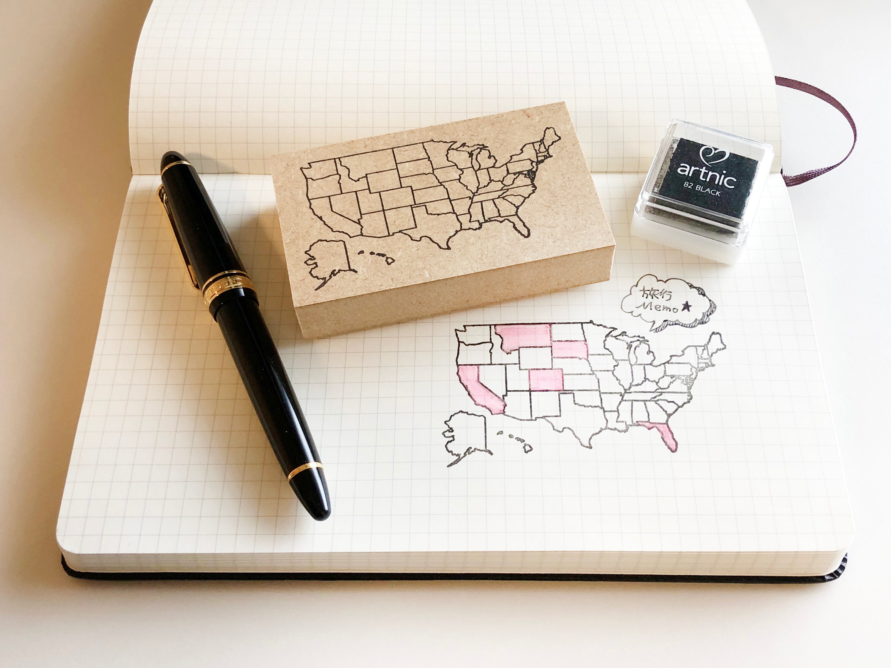USA Stamp, States Stamp, Travel Stamp, World Map, Planner Stamp, Bullet ...