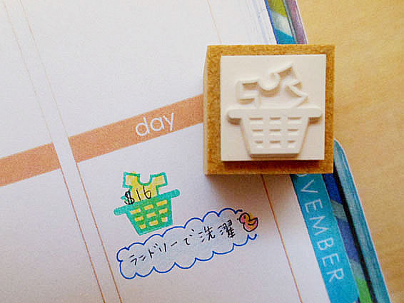 Planner stamps wash stamp laundry stamp hobonichi stamp | Etsy