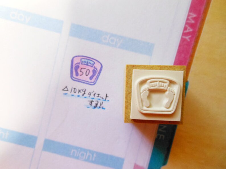 Planner Stamps Scale Stamp Weight Stamp Diet Hobonichi | Etsy