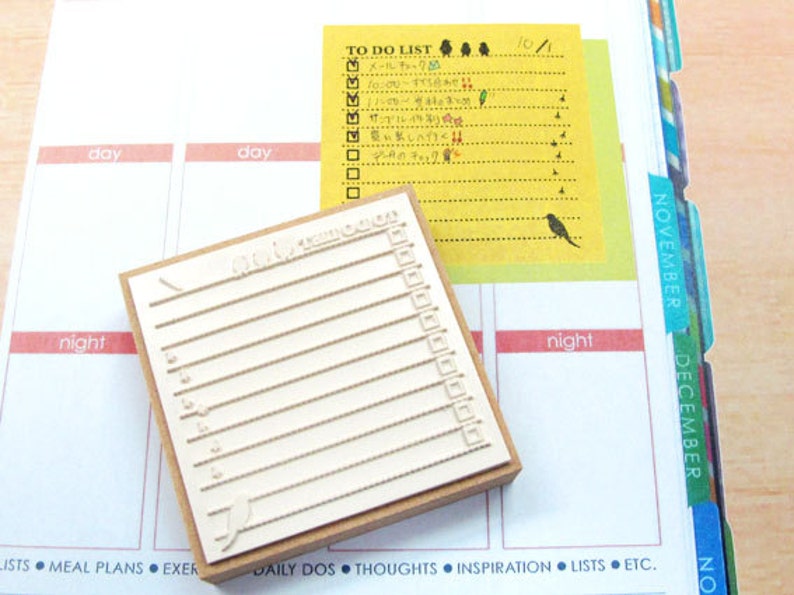 Japanese Planner Stamp, to Do List, Birds, Bullet Journal, Scrapbooking ...