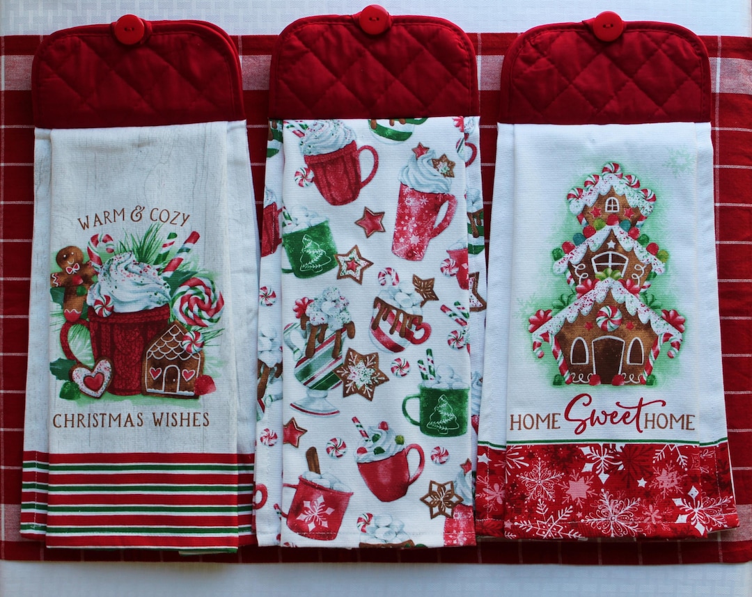 Gingerbread Hanging Kitchen Towels, Double-sided Hand Towels, Oven ...