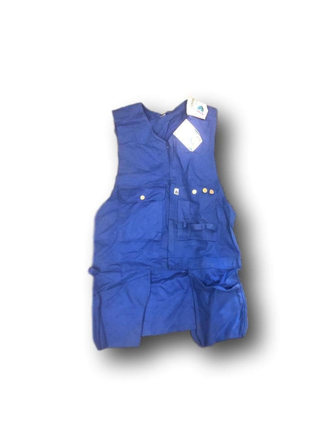 Blue Work Vest - Etsy