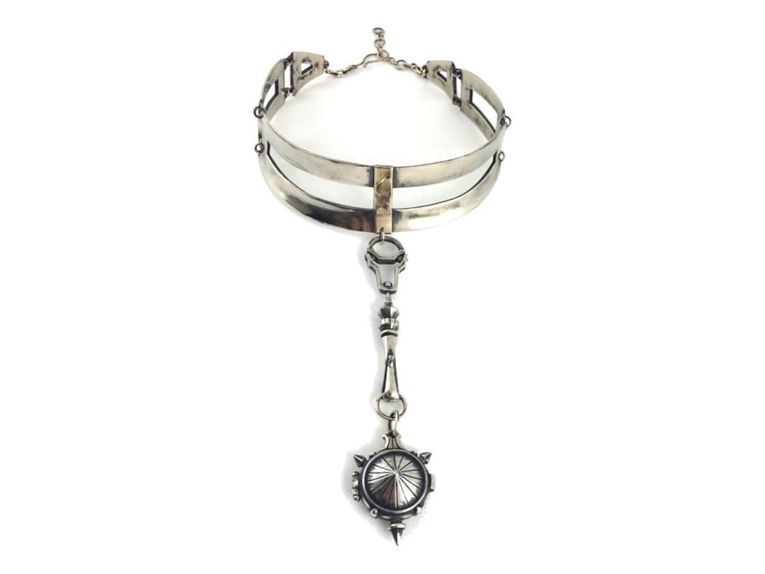 CROSS COLLAR With Prism Locket Brass Choker Haus of Sparrow Designer ...