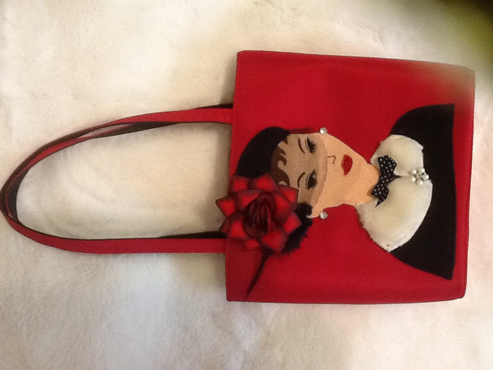 Red Unique Handbag With Face - Etsy