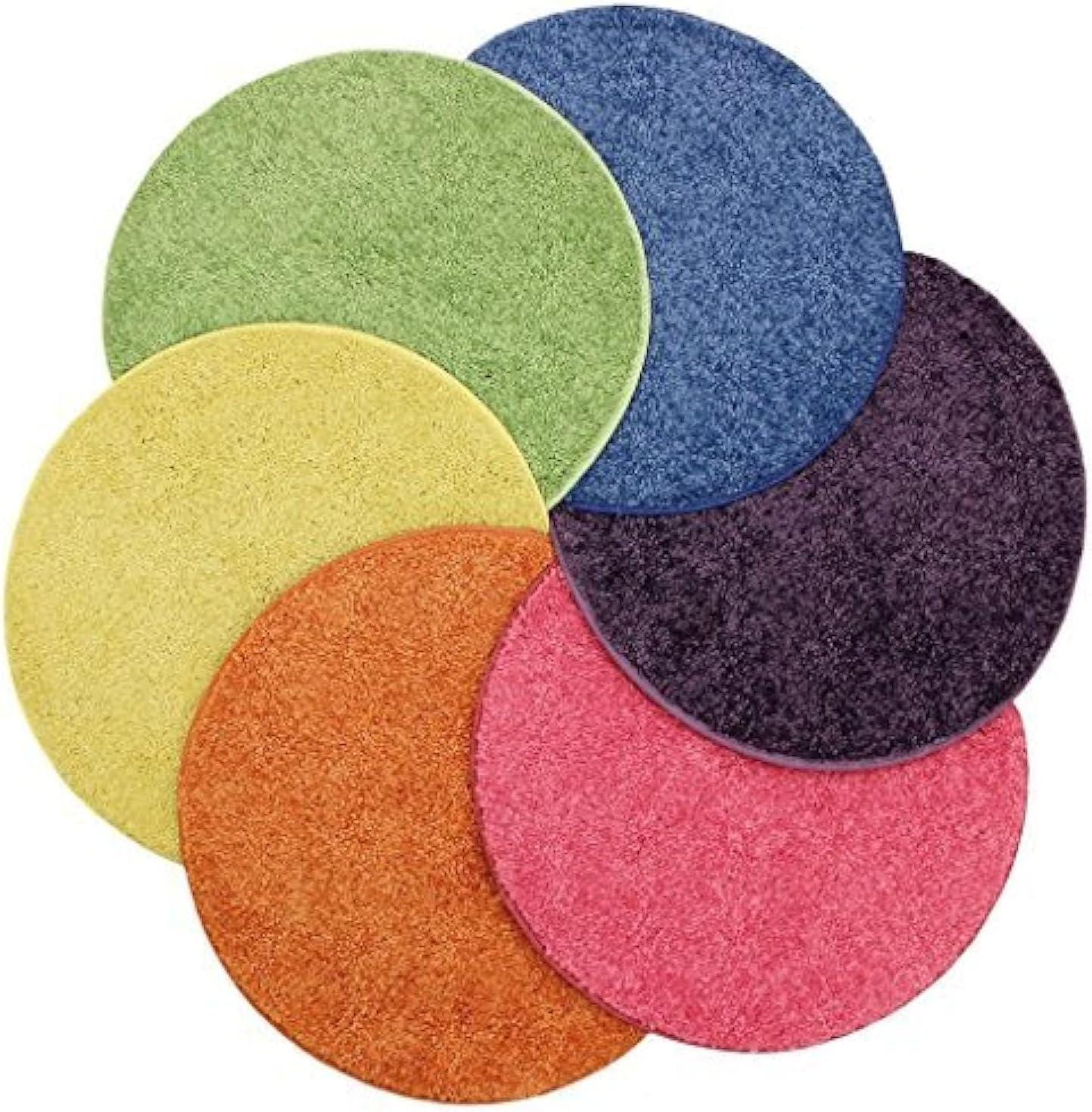 Rainbow Rug Circle Seats - Kids Colorful Floor Mats, 18" Round - Etsy