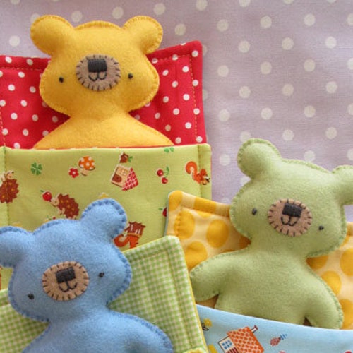 Ted in Bed by Two Brown Birds Felt Soft Toy Sewing PATTERN - Etsy Australia