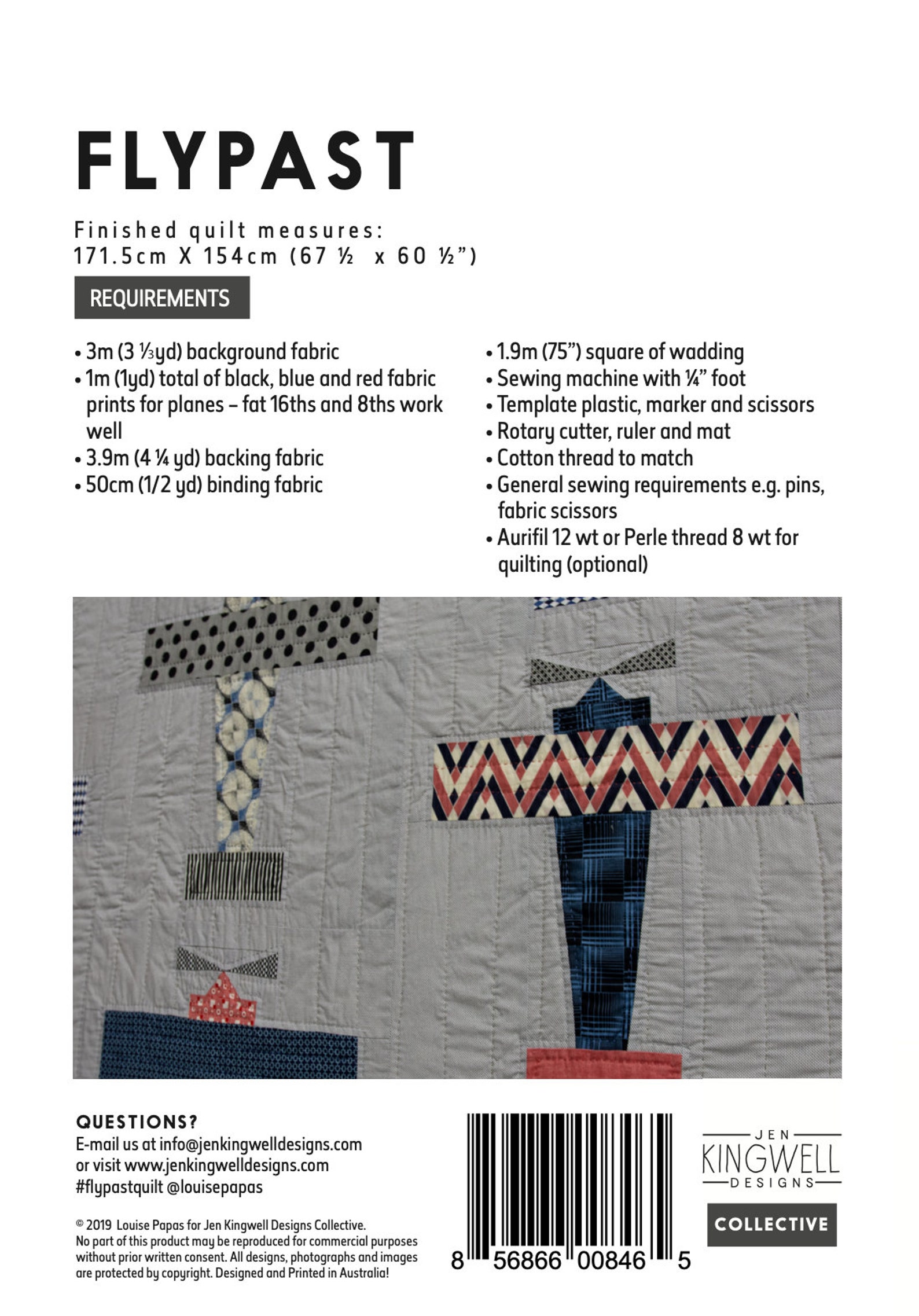 Louise Papas Quilt Pattern Flypast From Jen Kingwell Designs Aeroplanes ...