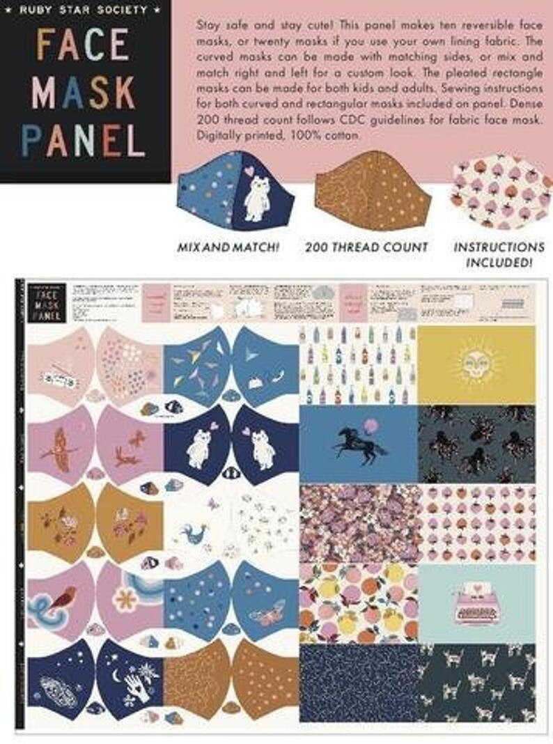 Ruby Star Face Mask Panel RS5036P MODA Fabrics - Etsy
