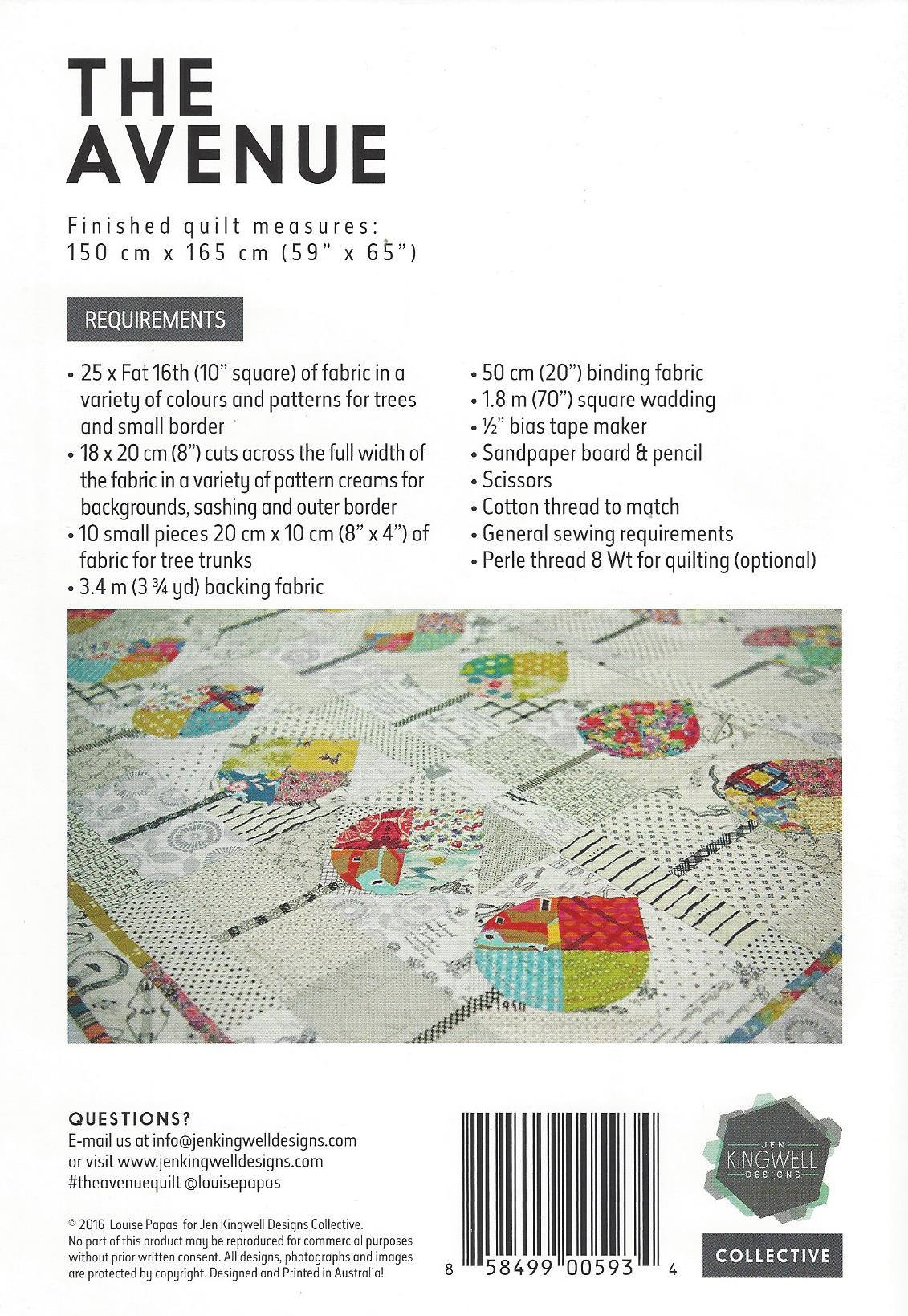 Louise Papas Quilt Pattern the Avenue From Jen Kingwell Designs Pieced ...