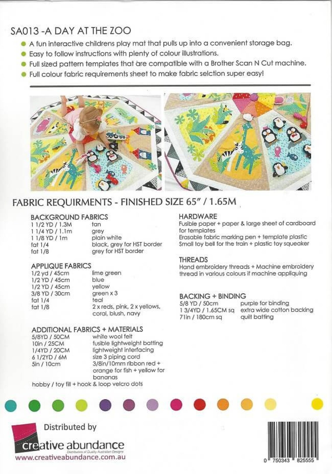 Sew Along A Fun Day in the Zoo Sewing PATTERN ONLY Childrens ...