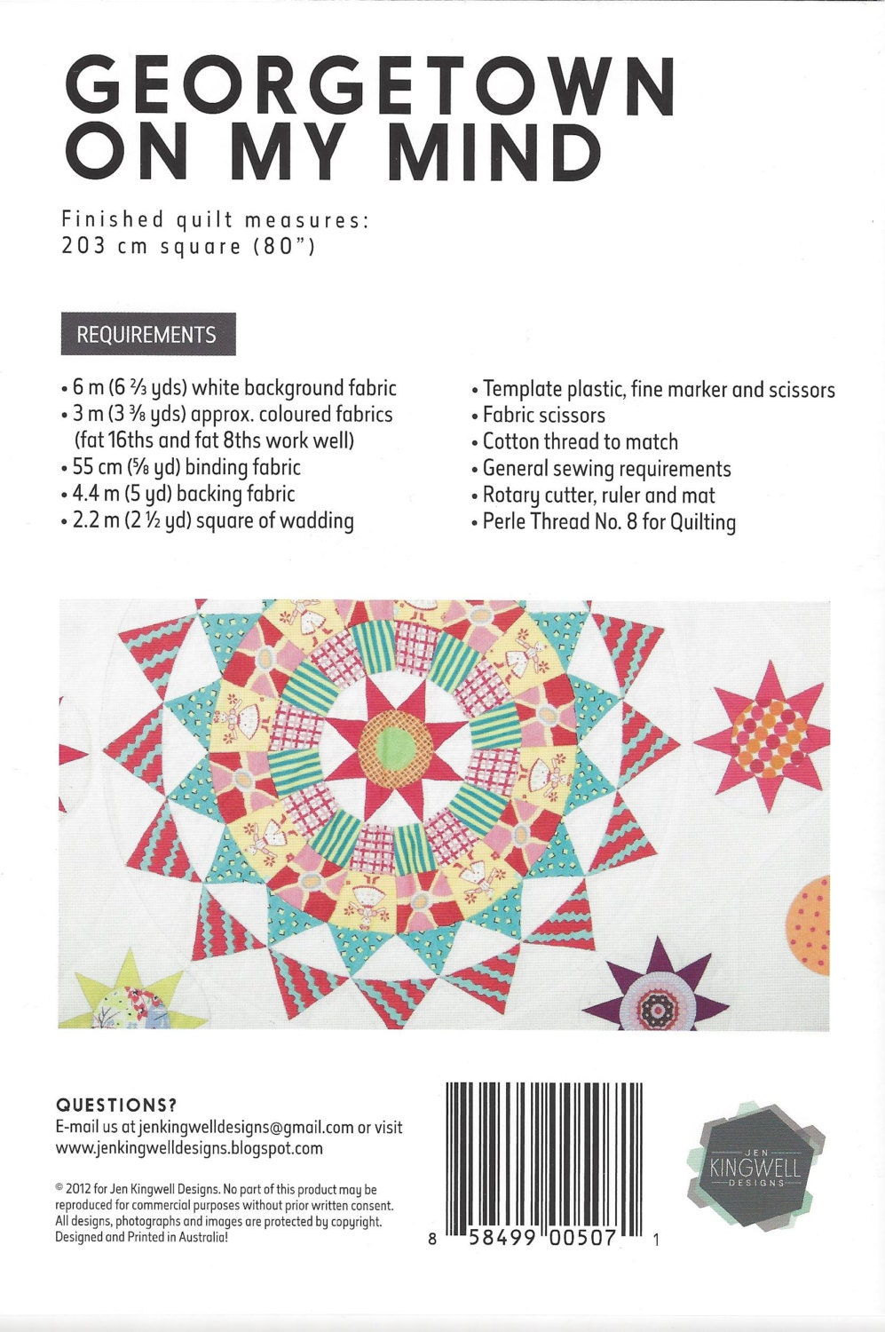 Jen Kingwell Designs Georgetown on My Mind QUILT PATTERN ONLY - Etsy