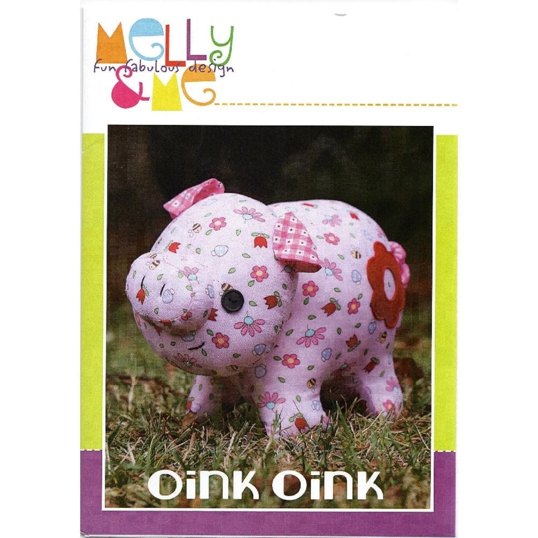 Oink Oink Piglet Soft Toy PRINTED PATTERN ONLY by Melly and Me is a ...