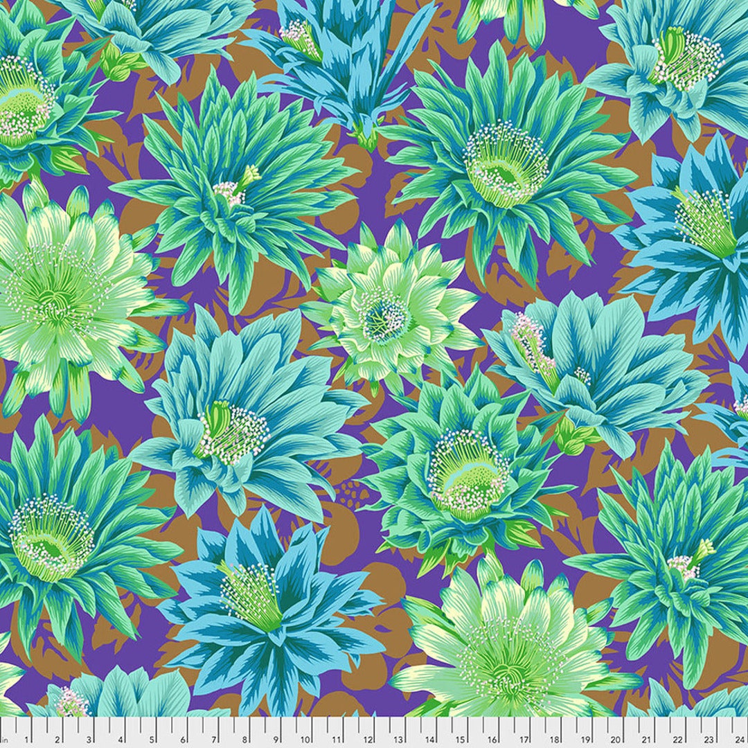 Philip Jacobs: Cactus Flowers in Emerald PWPJ096-EMERALD FAT QUARTER - Etsy