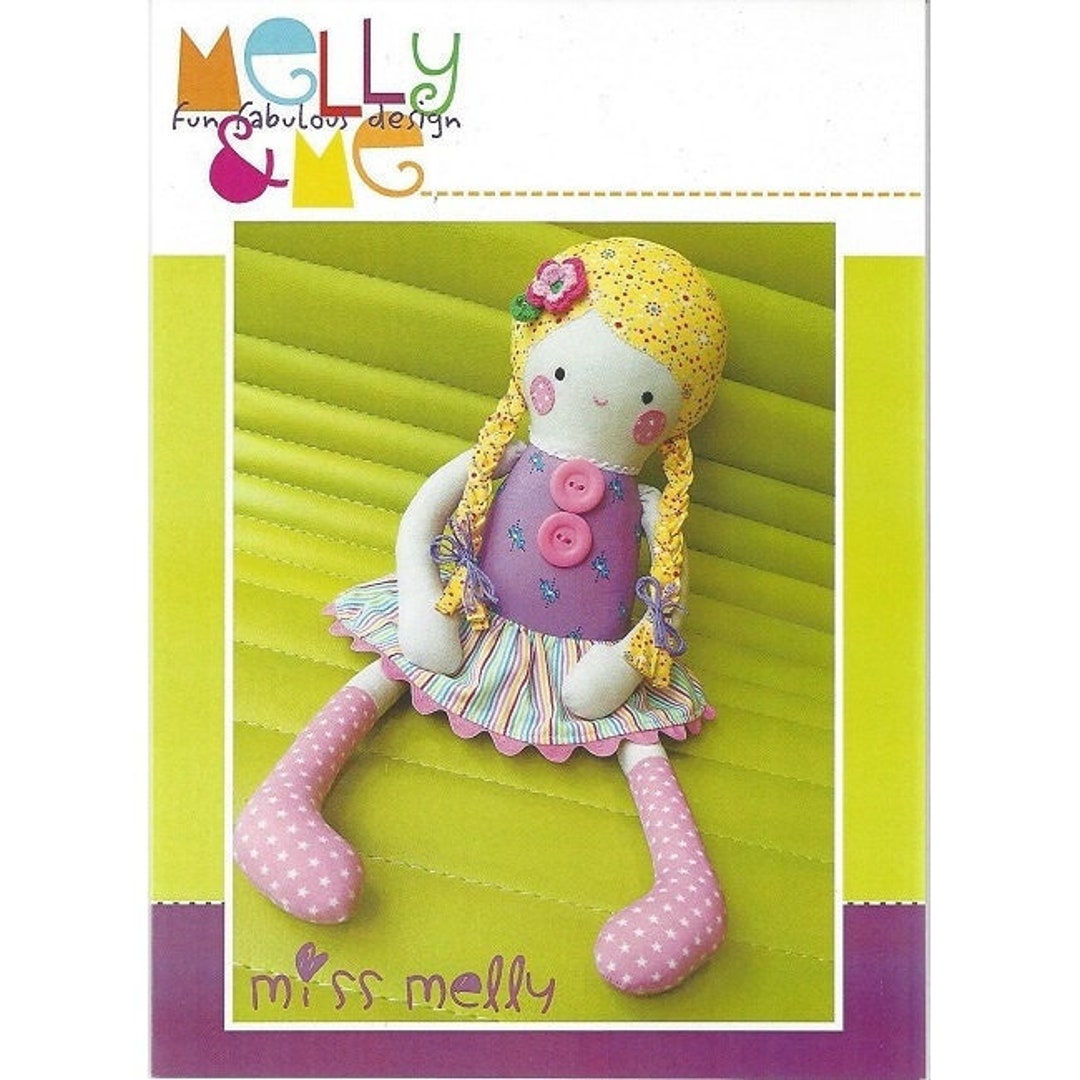 Miss Melly Soft Toy PRINTED PATTERN ONLY by Melly and Me is a Doll ...