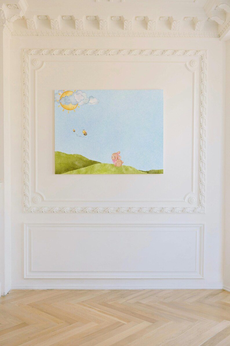 Bunny Rabbit and Bumblebee Nursery, Baby Room Decor, Summer and Spring ...