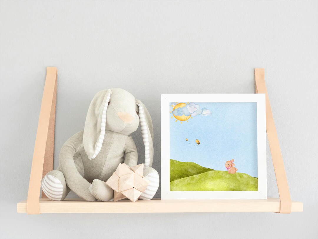 Bunny Rabbit and Bumblebee Nursery, Baby Room Decor, Summer and Spring ...