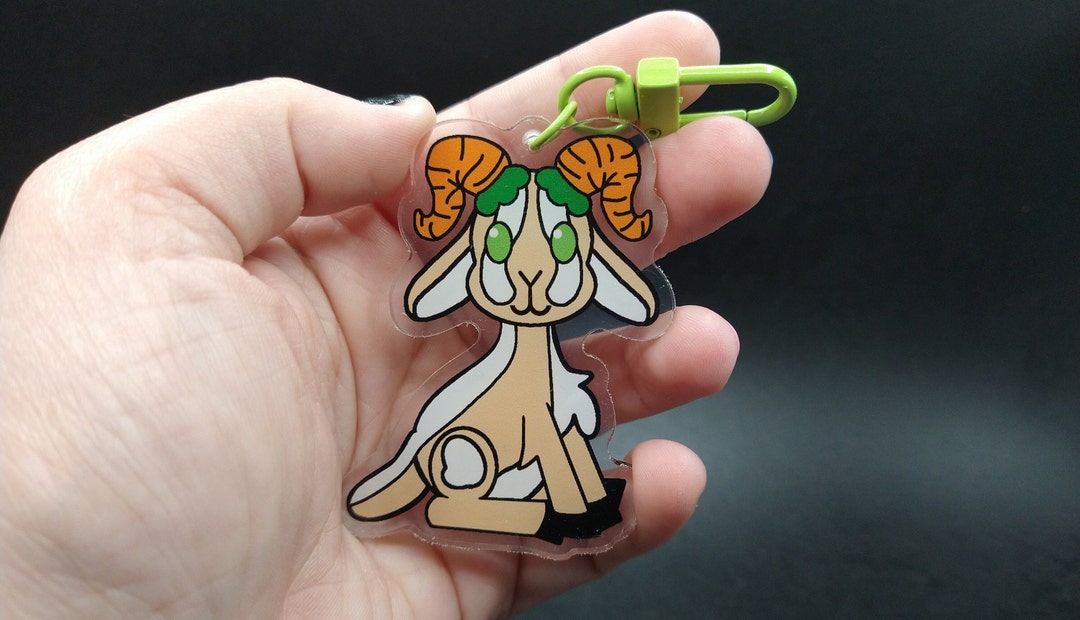 Cryptid Cutie Critter, Carrot Horned Goat, Acrylic Keychain - Etsy