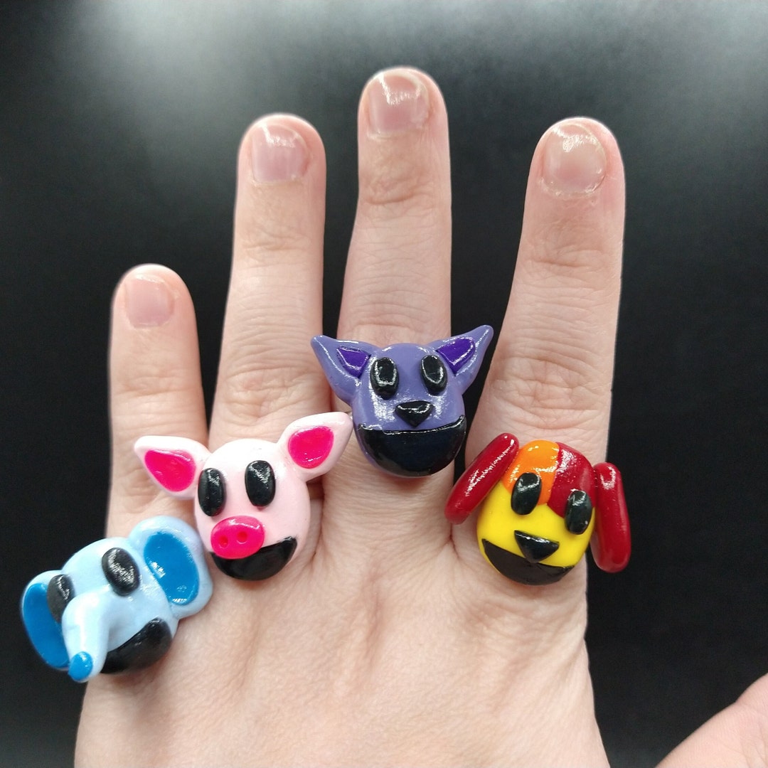 Made to Order, Huggy Wuggy, Smiling Critters, Ring Set 4 - Etsy