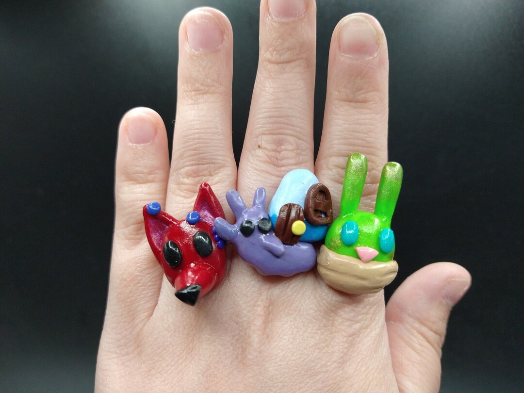 Made to Order, Cottagecore Critters, Polymer Clay Ring Set - Etsy