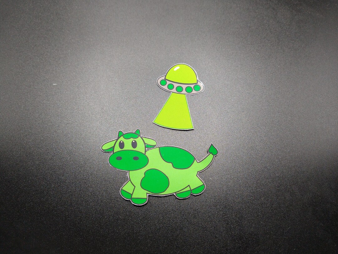 Cryptid Cutie Critters, Alien Cow Vinyl Sticker - Etsy