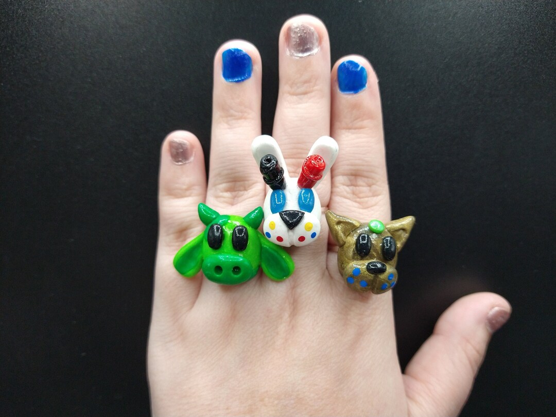 Made to Order, Cutie and Cryptid Critters, Polymer Clay Ring Set 1 - Etsy