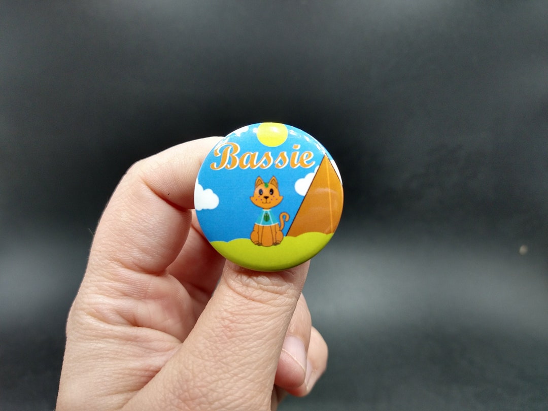 Cryptid Cutie Critters, Egyptian Cat Bassie Button Pin - Etsy