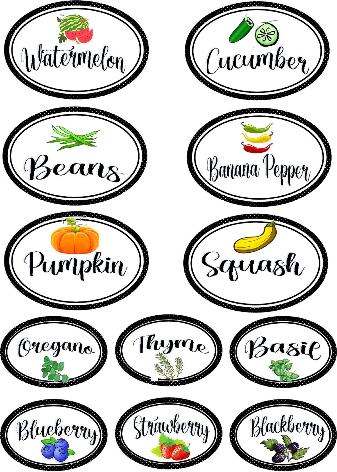 Vegetable Plant Marker Printable, Garden Markers DIY Printable, Herb ...