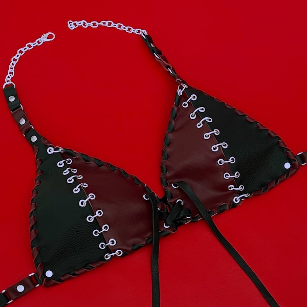 Leather Bra - Etsy